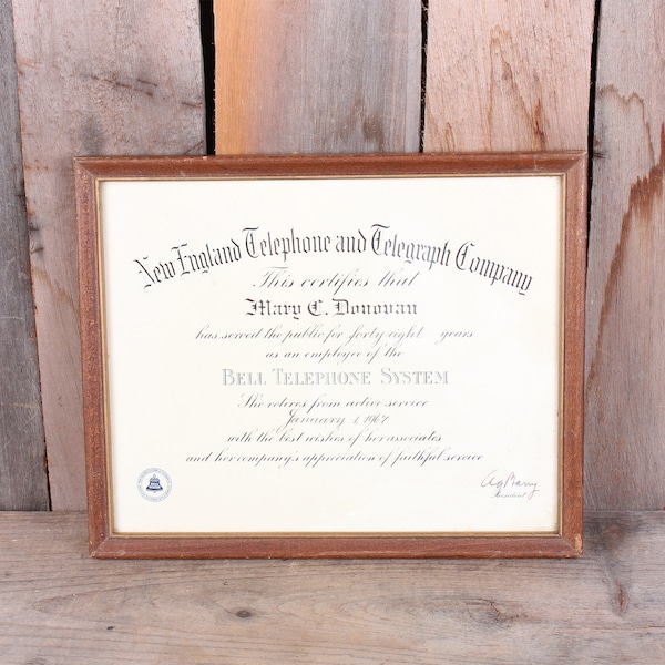 Years of Service Award Certificate - Etsy