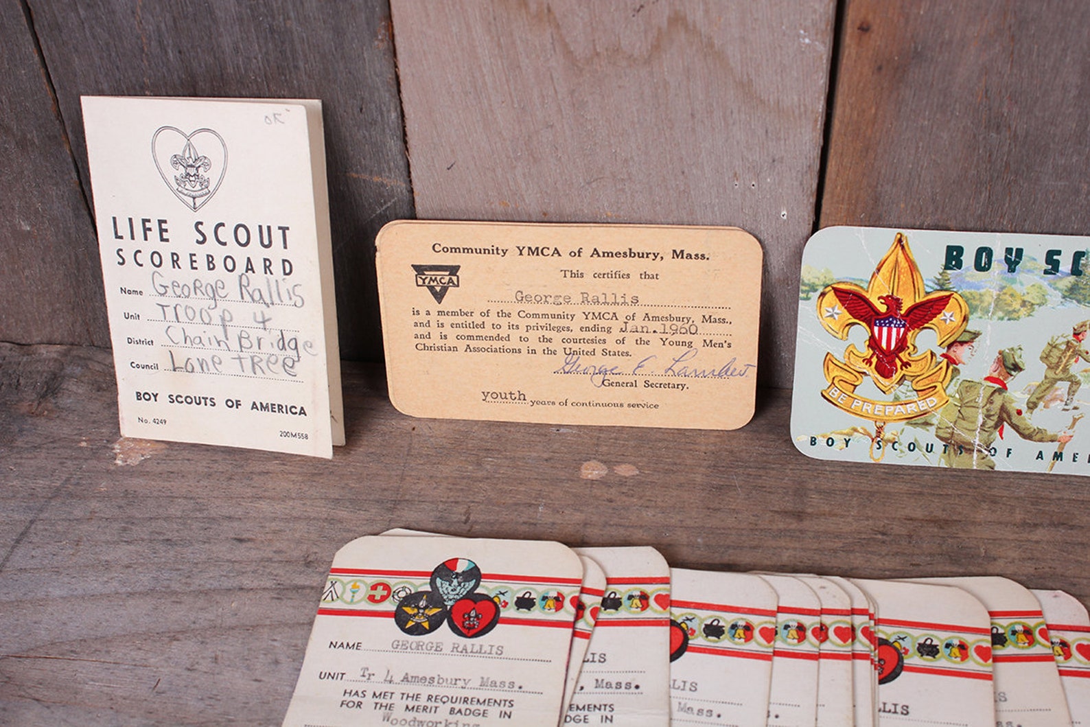 Lot 1950s Boy Scout Membership Cards George Rallis Lone Tree - Etsy