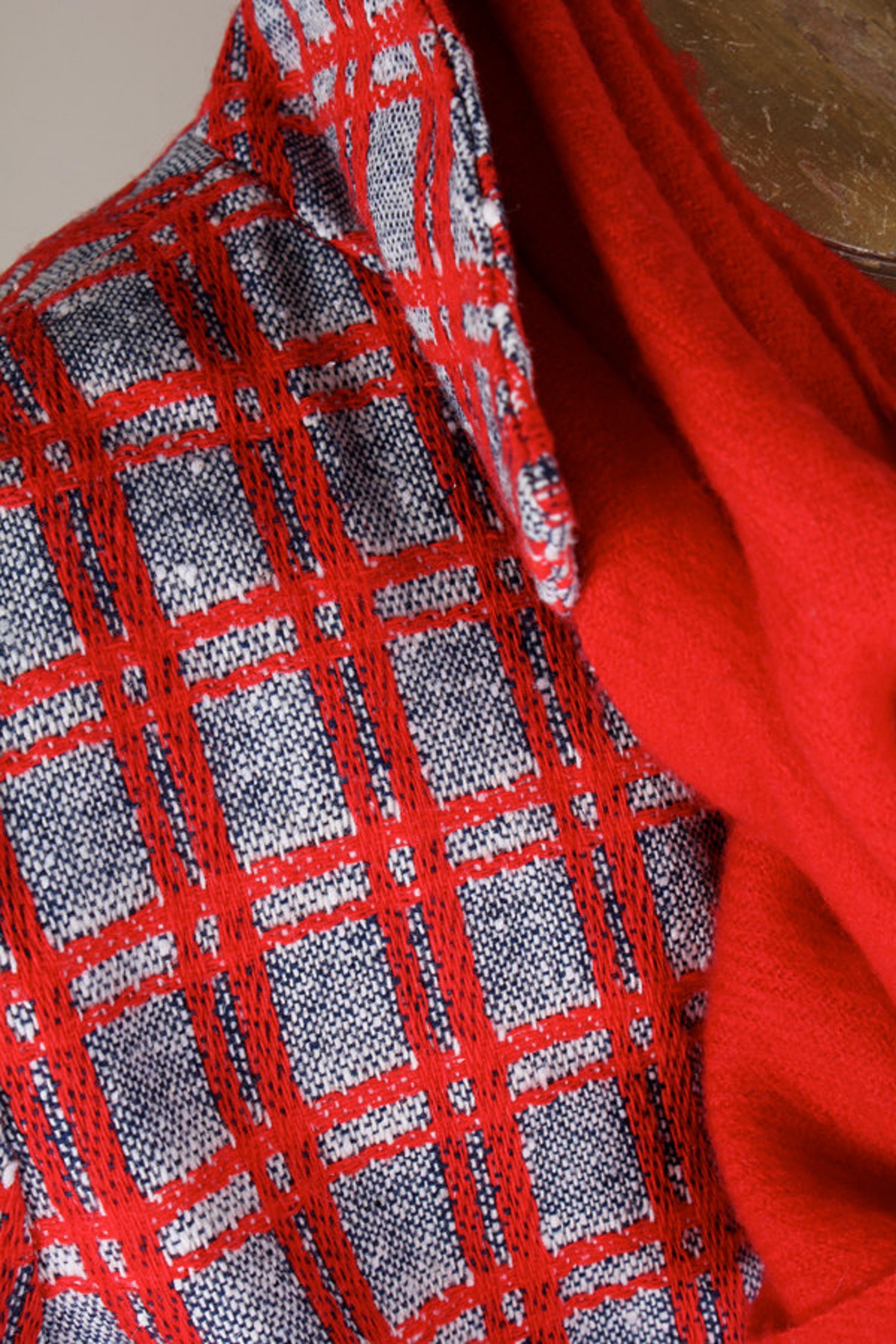 1960s Era Womens Wool Satin Lined Red White Blue Plaid Tie - Etsy