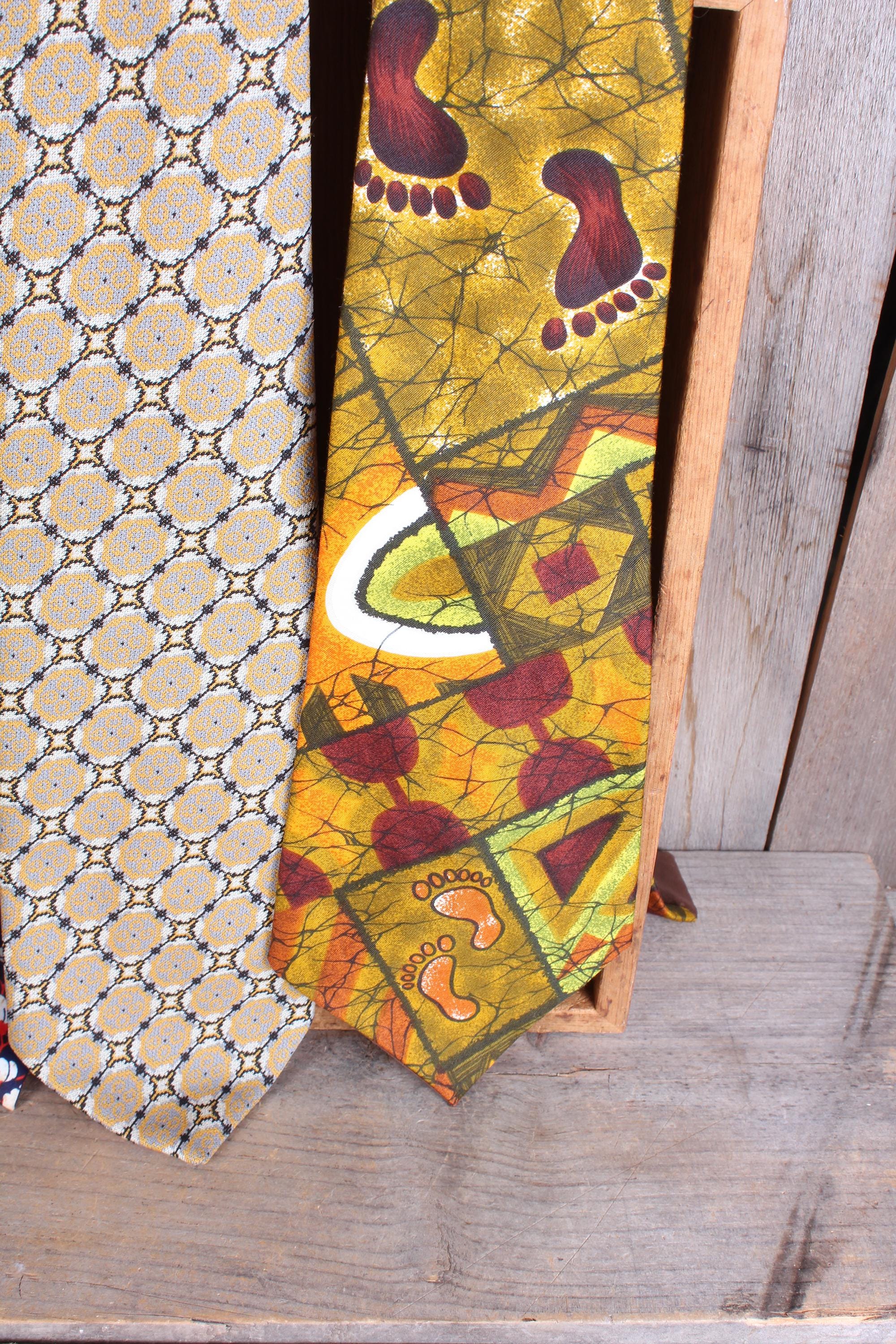 Lot 4 1970's Wide Tacky Men's Neck Ties Necktie Lot Polyester Plaid ...