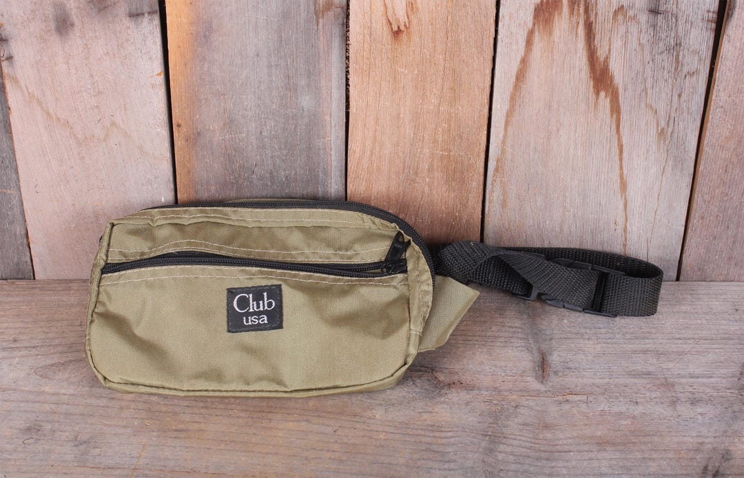 1980's Era Fanny Pack Club USA Brand Tan Canvas With Canvas Clip Belt ...