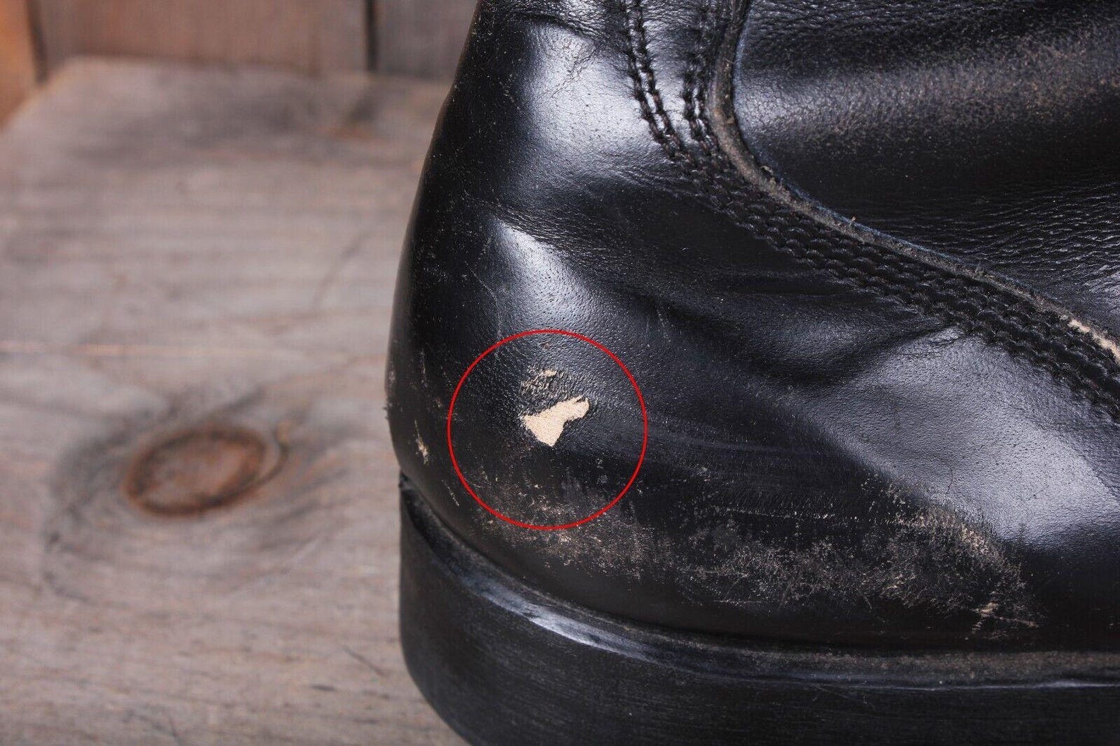 Men's Vintage GJ Genesco Black Leather Combat Boots GJ Size 7N Military ...