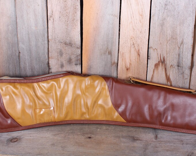Vintage 1970's Era Plastic Brown Tan Rifle Hunting Soft Gun Case Felt ...