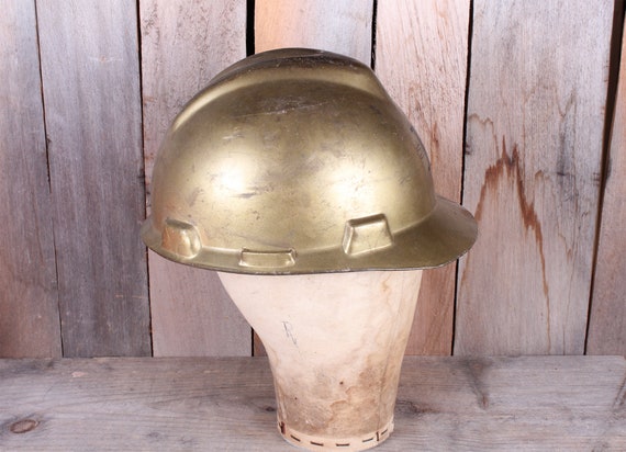 Vintage Gold Hard Hat: Mid-Century Plastic Constructi… - Gem