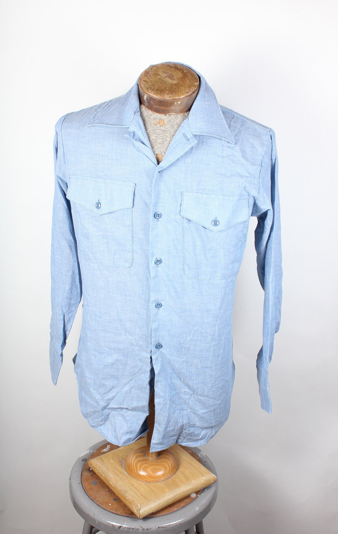 Vintage Navy Uniform Military Button up Short Light Summer Weight Size ...