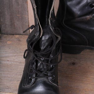 Men's Vintage GJ Genesco Black Leather Combat Boots GJ Size 7N Military ...