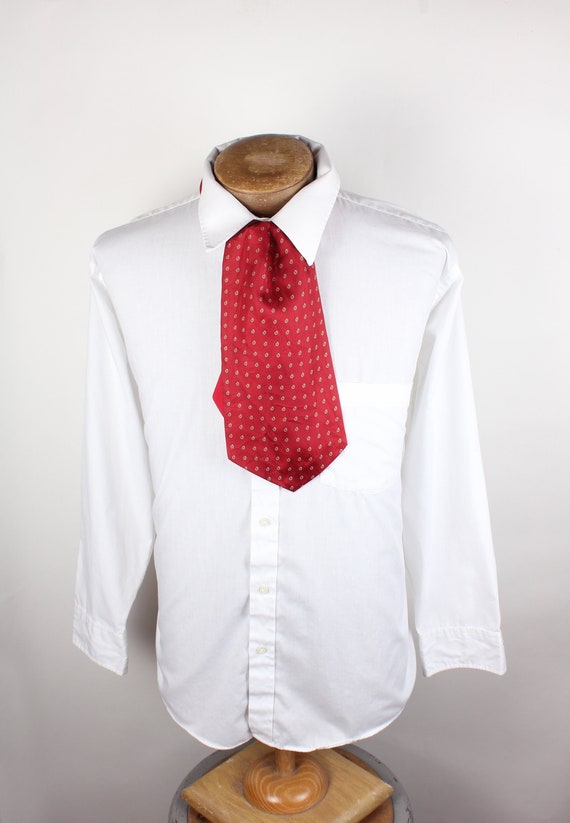 Vintage Reversible Men's Red Burgundy Ascot with Flor… - Gem