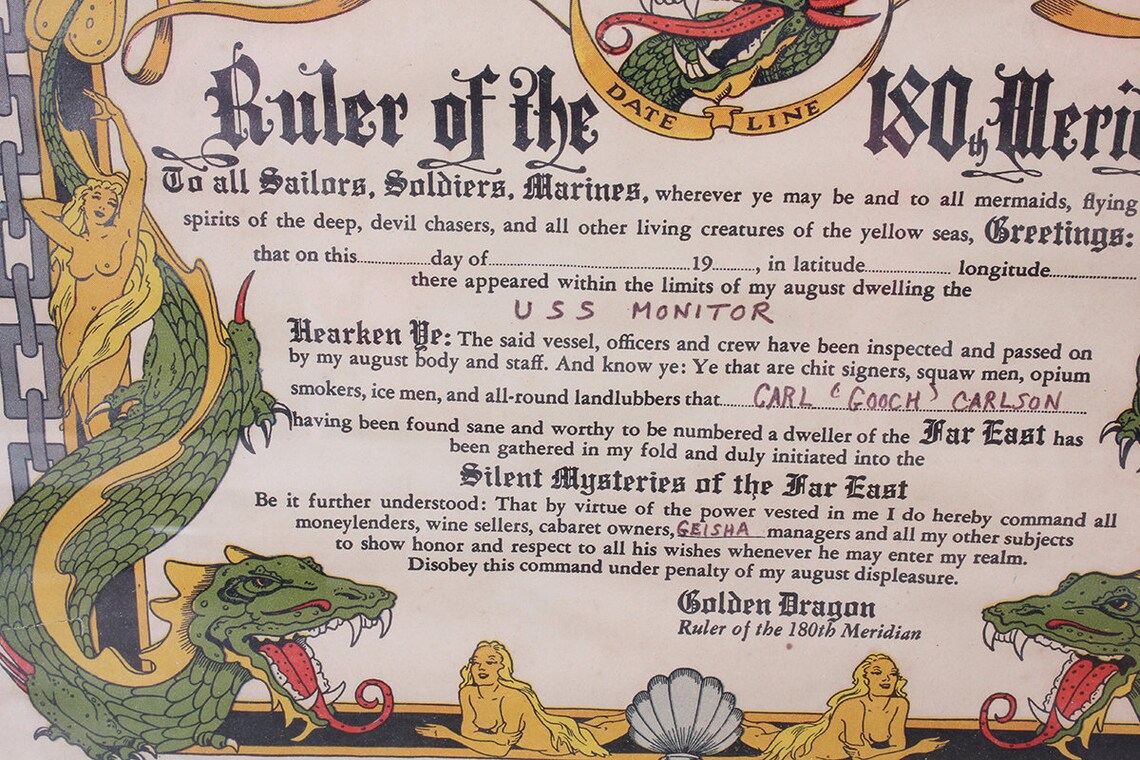 1940s Era Framed Navy Domain of the Golden Dragon | Etsy