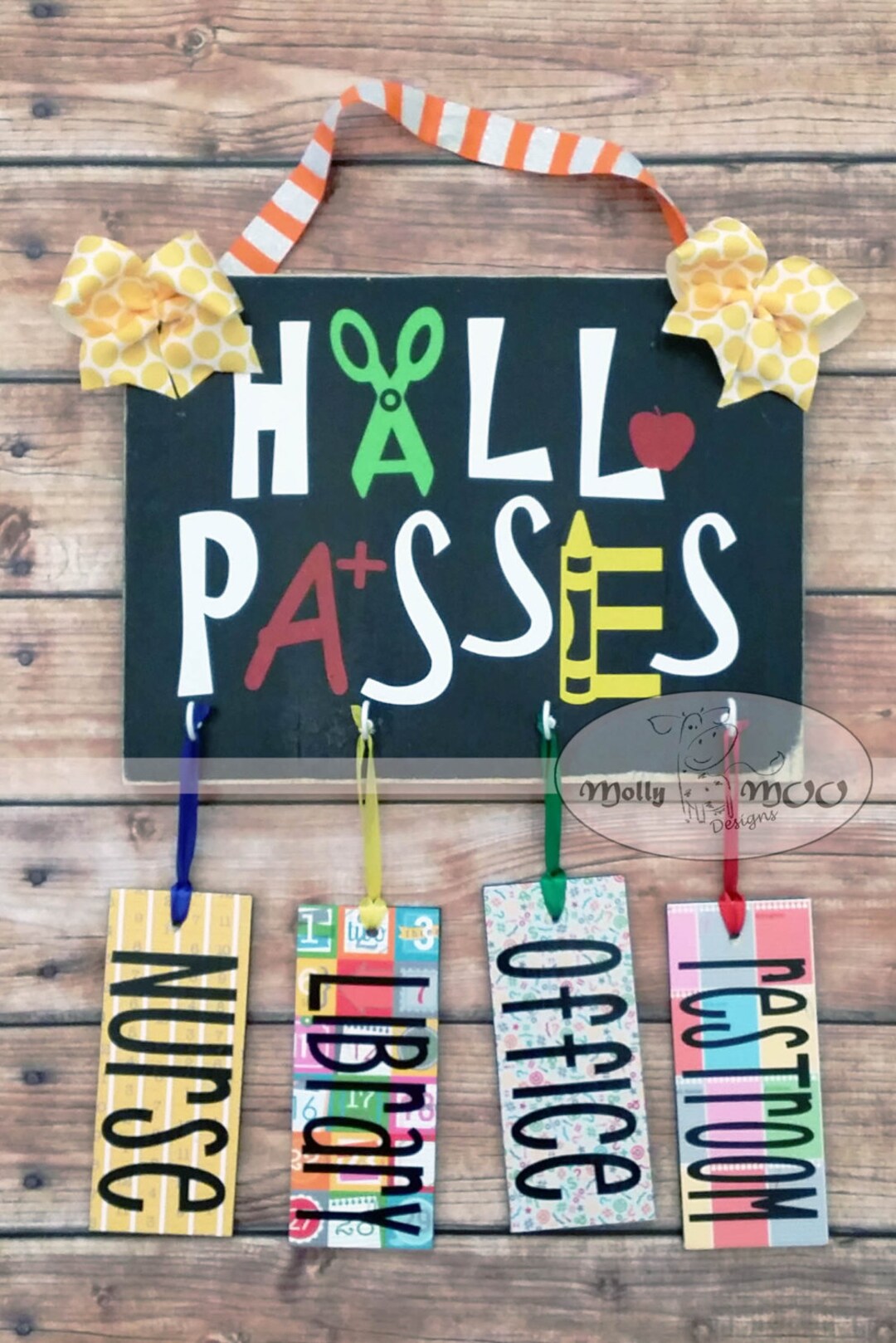Hall Passes Wall Hanging Includes 4 Passes - Etsy