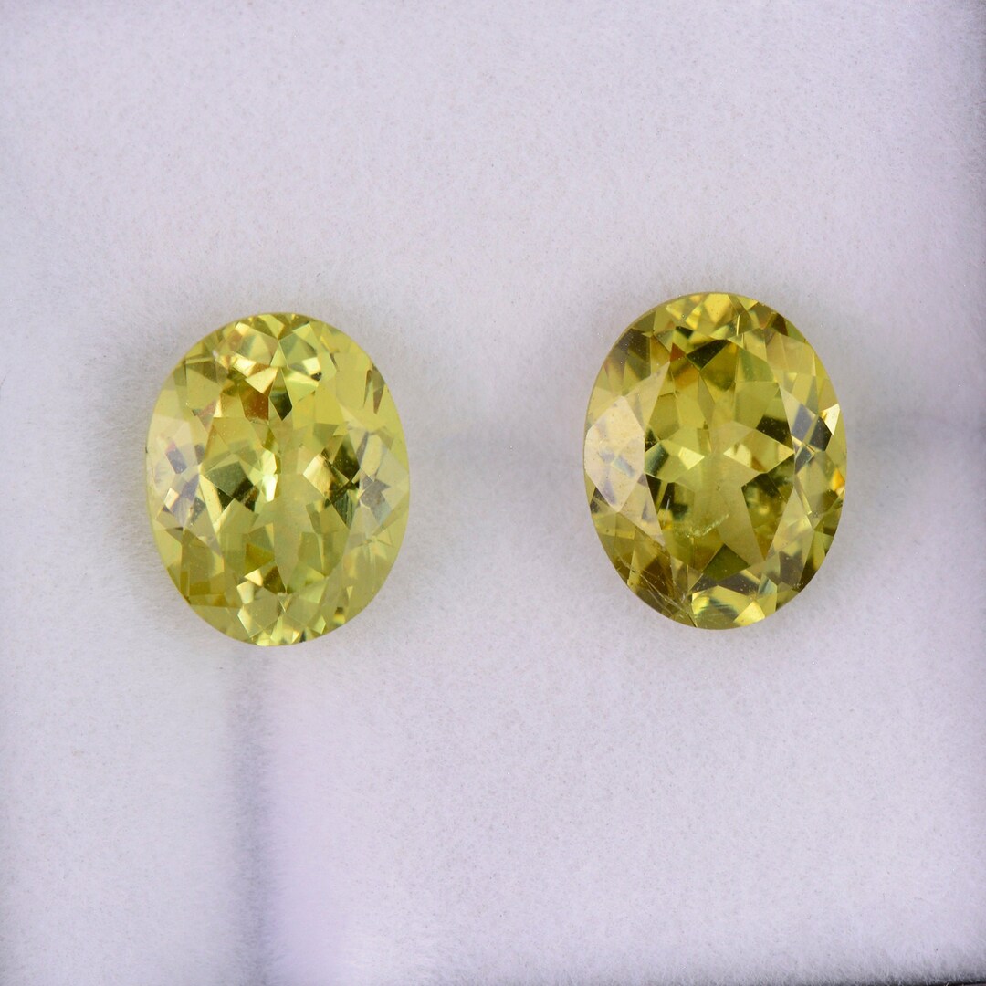 Stunning Yellow Grandite Garnet Match Gemstone Pair, 4.46 Tcw., 9x7 Mm ...