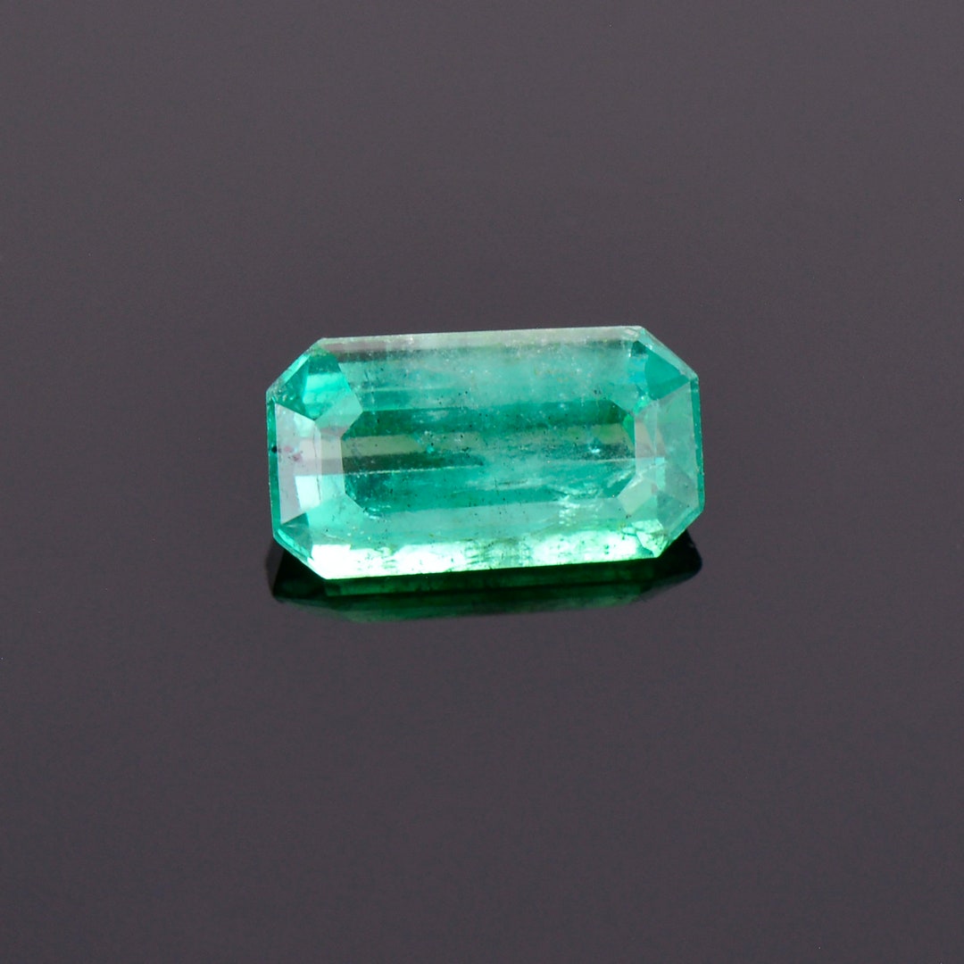 Stunning Green Blue Emerald Gemstone From Colombia, 0.85 Cts., 8x4 Mm ...