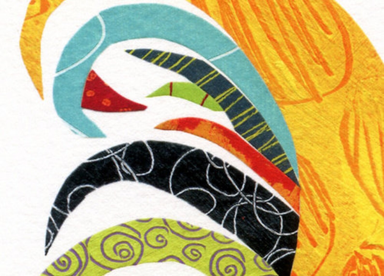 Colorful Rooster Art Print, 5 X 7 Giclee, Collage, Chicken Art, Acrylic ...
