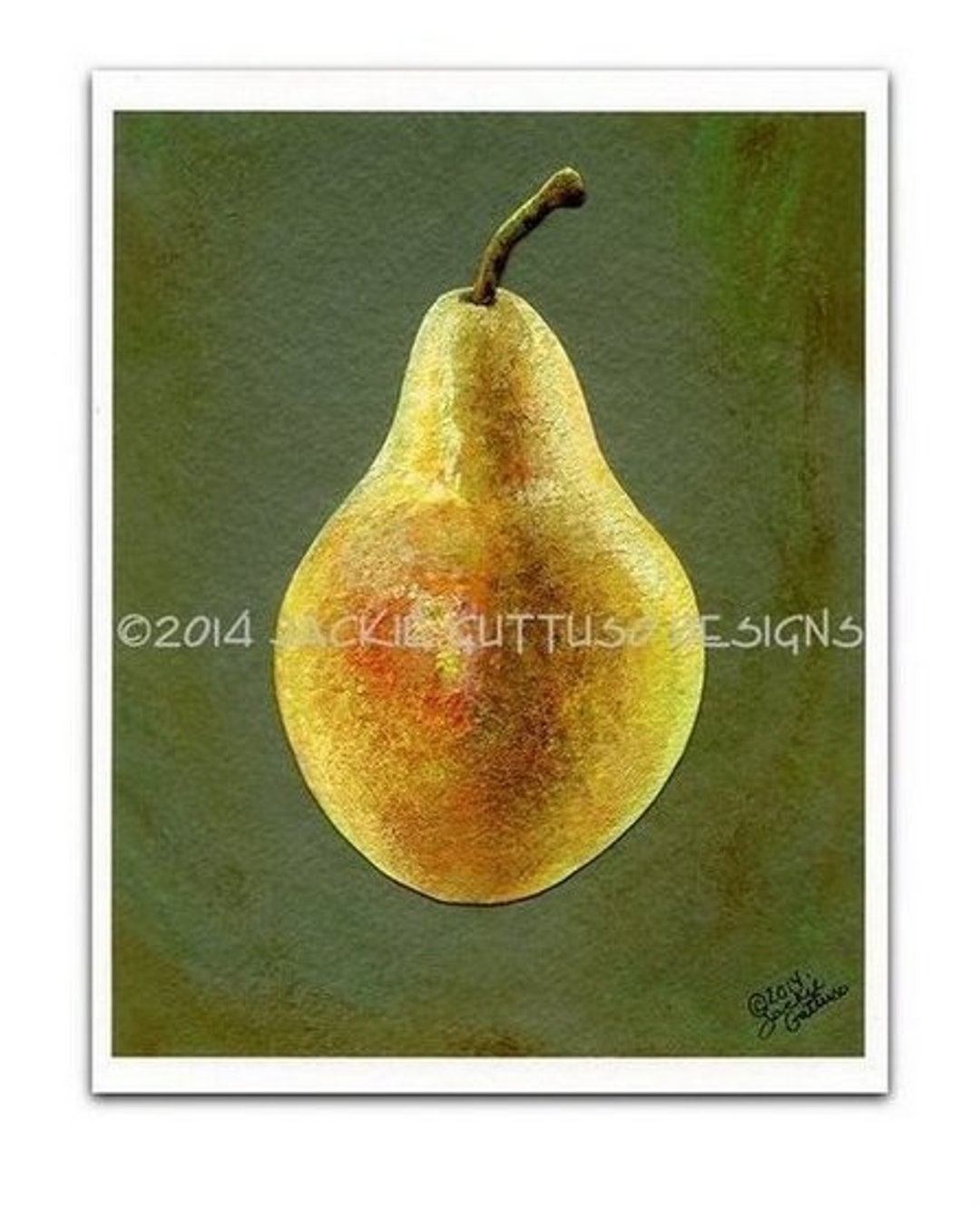 8 X 10 Pear Art Print, Giclee, Acrylic Pear Painting Print, Fruit Wall ...