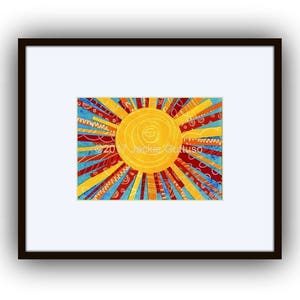 Sun Collage Art Print, Giclee 5 X 7", Uplifting Gift, Sun Wall Art ...