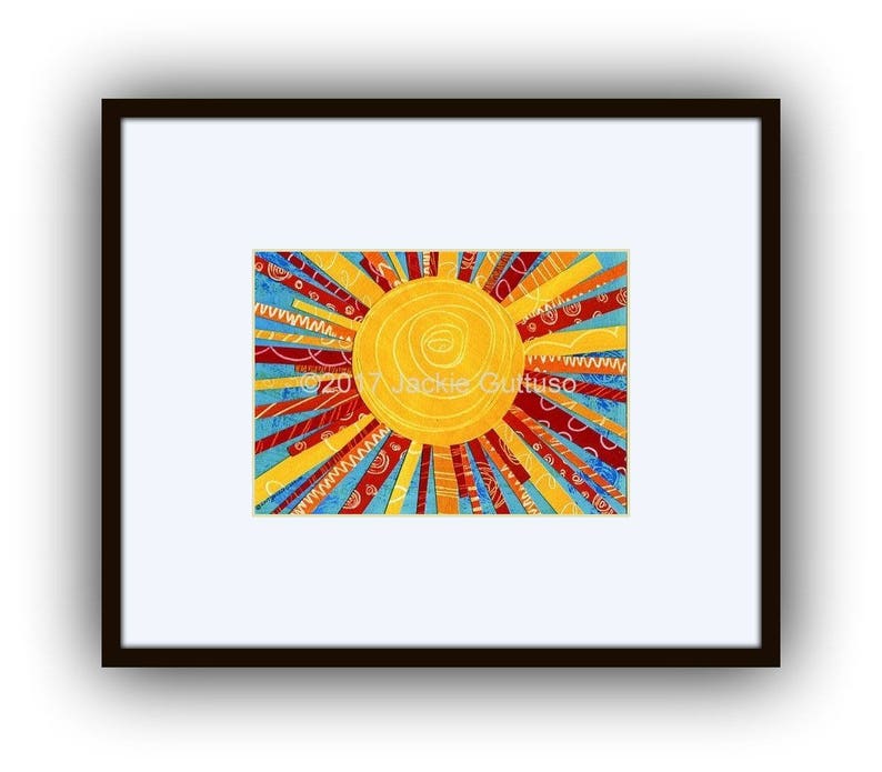 Sun Collage Art Print Giclee 5 X 7 Uplifting Gift Sun | Etsy