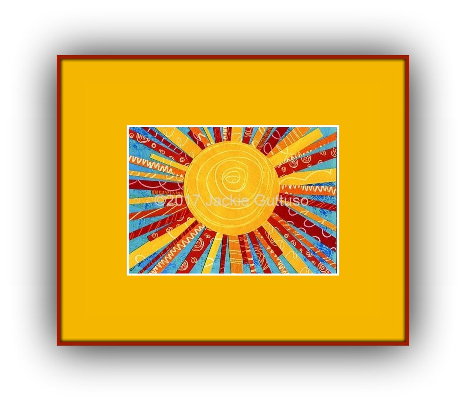 Sun Collage Art Print Giclee 5 X 7 Uplifting Gift Sun | Etsy
