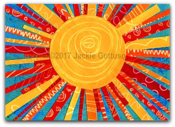 Sun Collage Art Print Giclee 5 X 7 Uplifting Gift Sun | Etsy