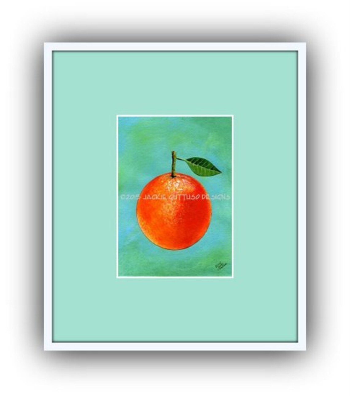 Orange Fruit Art Print, Giclee 5 X 7, Acrylic Orange Painting Print ...