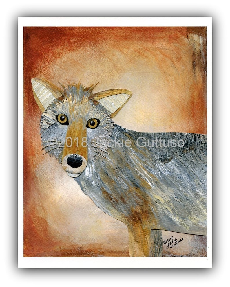 Coyote Art Print 8 X 10 Giclee Southwestern Animal - Etsy