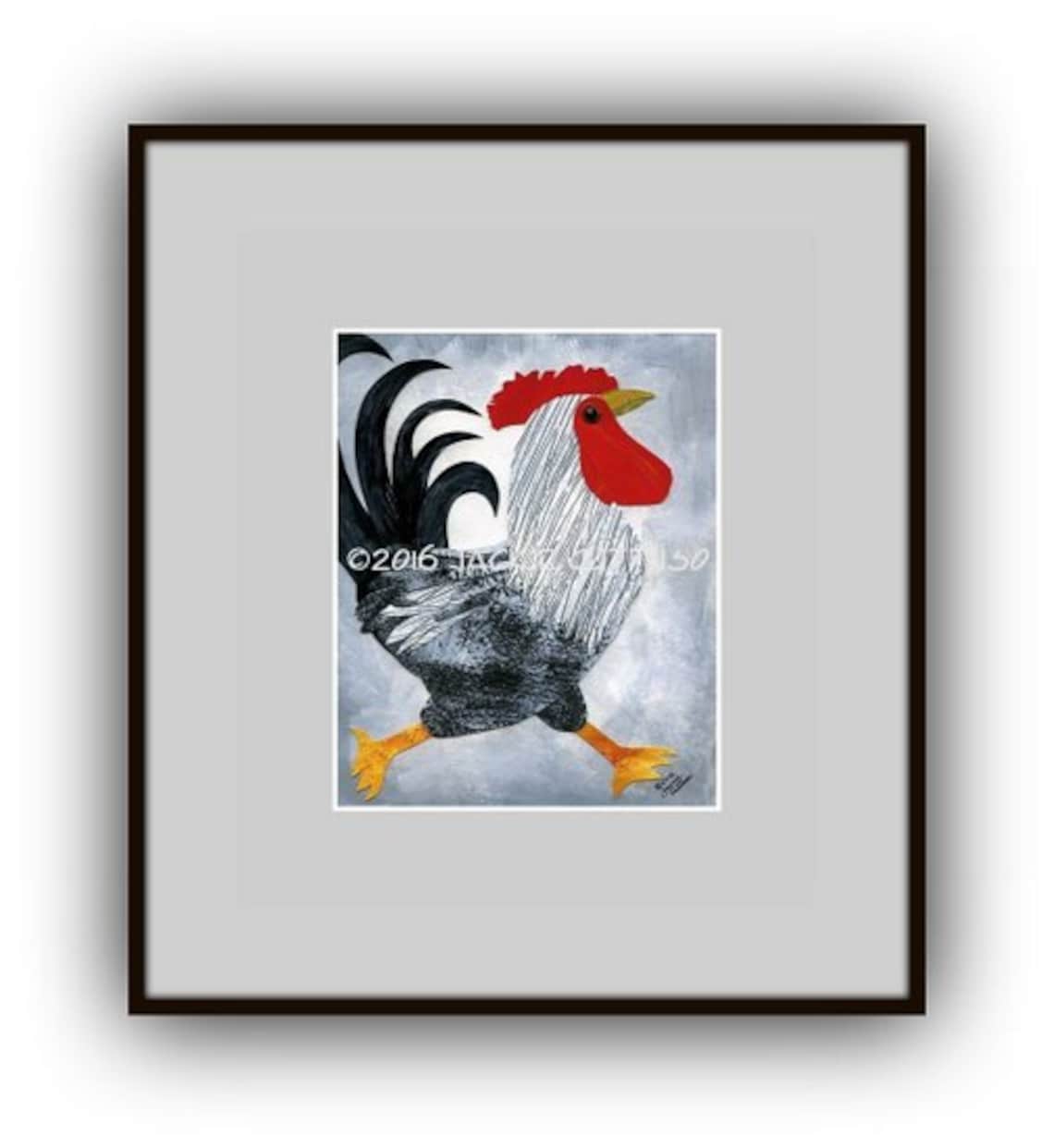 Rooster Collage Art Print 8 X 10 Giclee Farm Nursery - Etsy