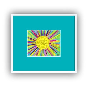 Colorful Sun Art, 8 X 10" Giclee Print, Sun Collage, Wall Art ...