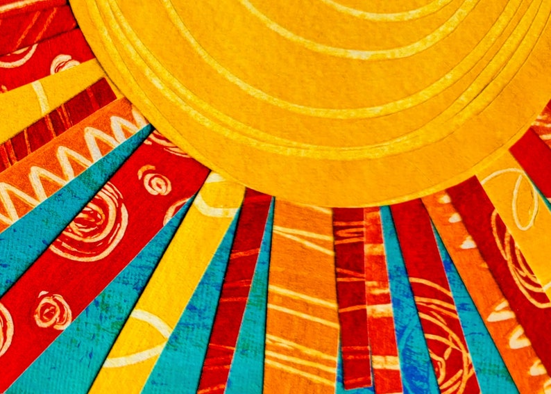 Sun Collage Art Print Giclee 5 X 7 Uplifting Gift Sun | Etsy