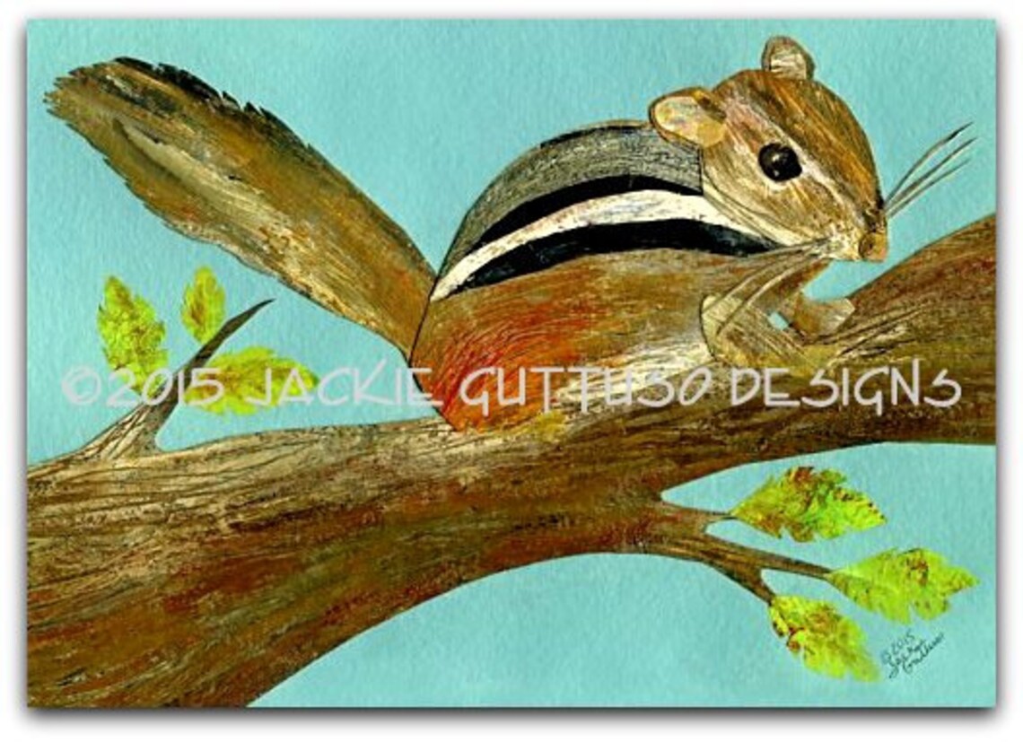 Acrylic Chipmunk Painting Print 5 X 7 Giclee Print - Etsy