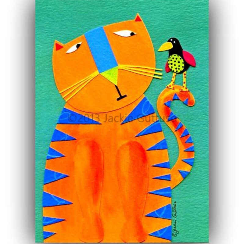 Whimsical Cat Art - Etsy