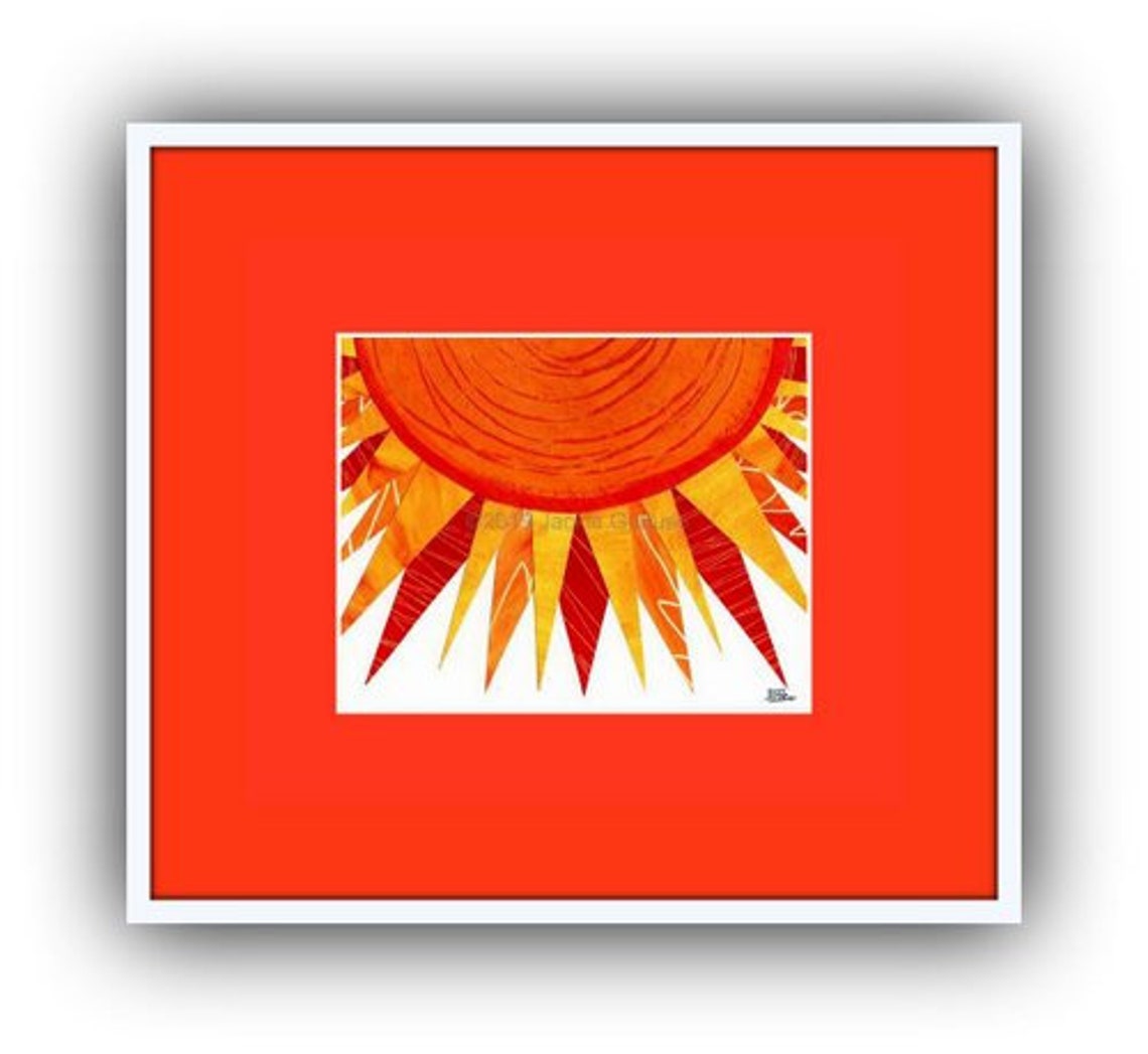 Sun Art Print, 8 X 10" Giclee, Collage Art, Acrylic Sun Painting Print ...