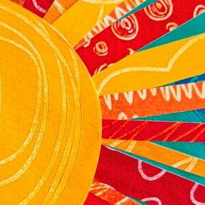 Sun Collage Art Print, Giclee 5 X 7", Uplifting Gift, Sun Wall Art ...