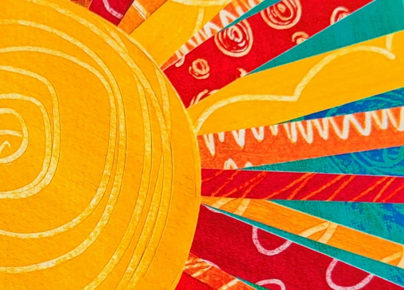 Sun Collage Art Print Giclee 5 X 7 Uplifting Gift Sun | Etsy