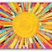 Colorful Sun Art Print, 5 X 7" Giclee, Whimsical Sun Decor, Acrylic Sun ...