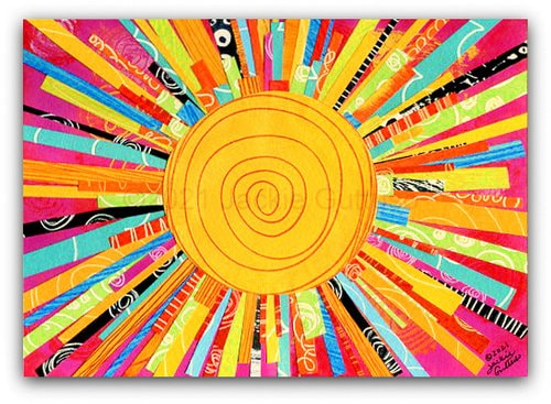 Colorful Sun Art Print, 5 X 7" Giclee, Whimsical Sun Decor, Acrylic Sun ...