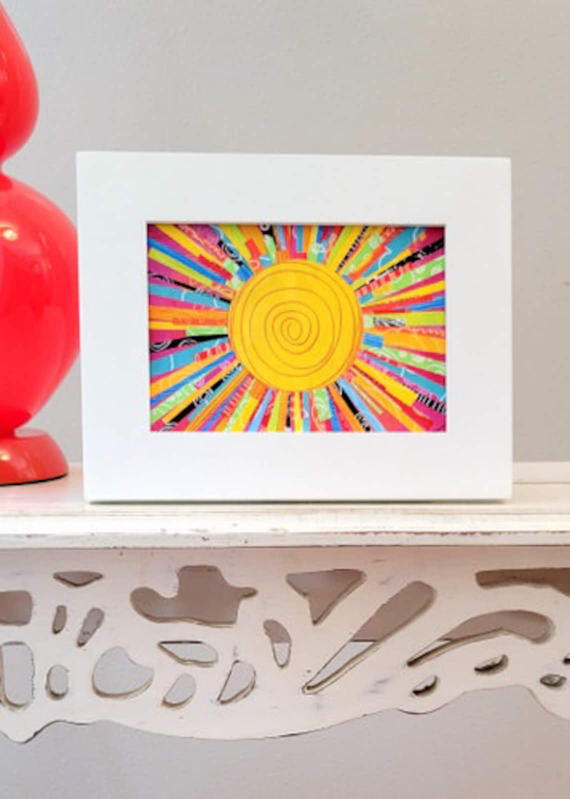Colorful Sun Art Print, 5 X 7 Giclee, Whimsical Sun Decor, Acrylic Sun ...