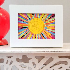 Colorful Sun Art Print, 5 X 7" Giclee, Whimsical Sun Decor, Acrylic Sun ...