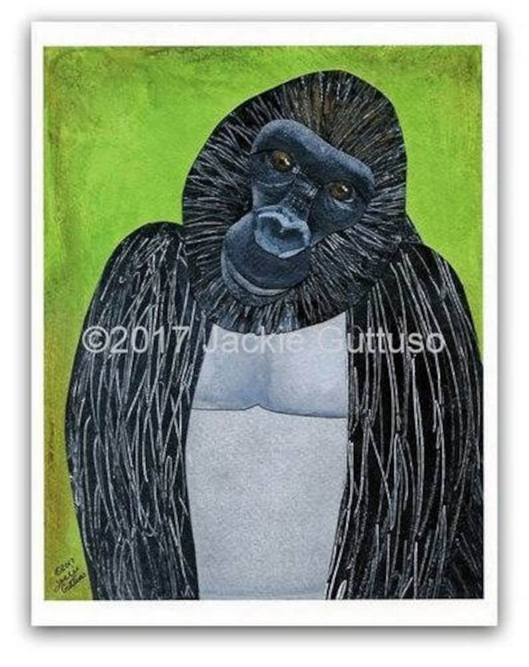 Gorilla Art Print, 8 X 10" Giclee, Colorful Jungle Animal Nursery Art ...