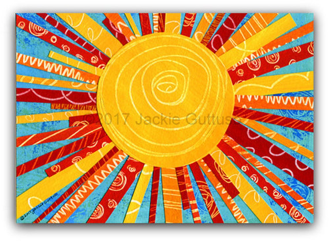 Sun Collage Art Print Giclee 5 X 7 Uplifting Gift Sun - Etsy