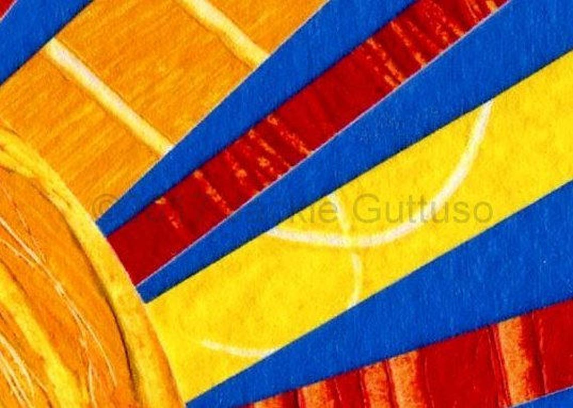 Sun Art Print, Giclee 5 X 7", Colorful Sun Decor, Gift, Sun Collage Art ...