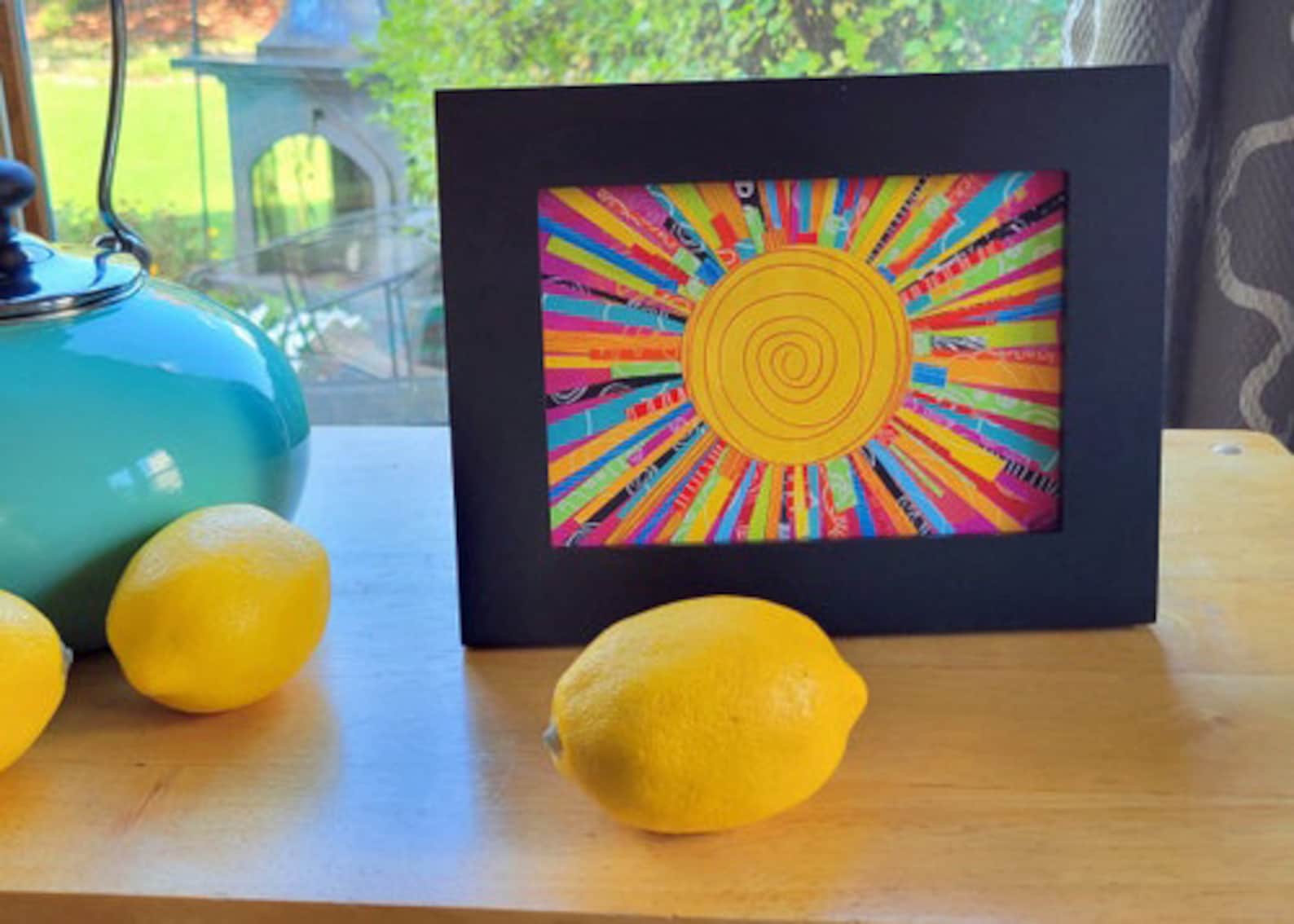 Colorful Sun Art Print, 5 X 7 Giclee, Whimsical Sun Decor, Acrylic Sun ...
