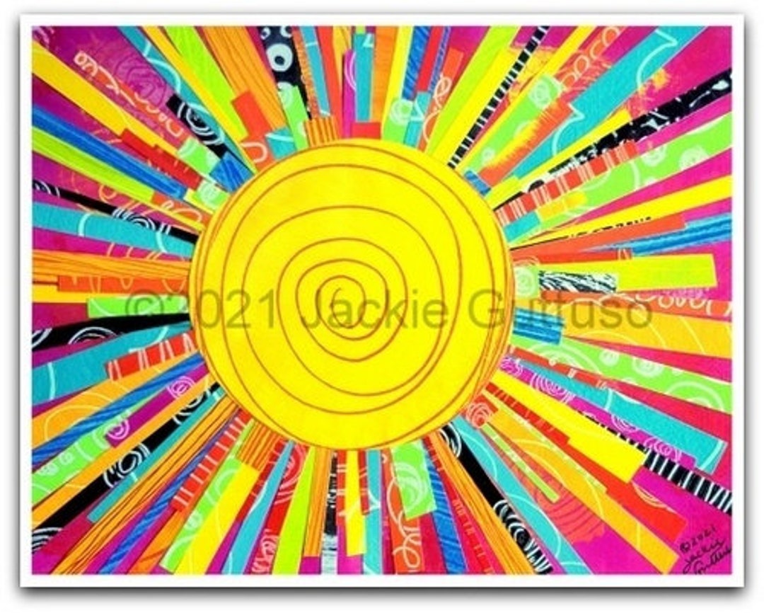 Sun Art Print, 11 X 14", Acrylic Sun Painting, Sunshine Nursery Art ...
