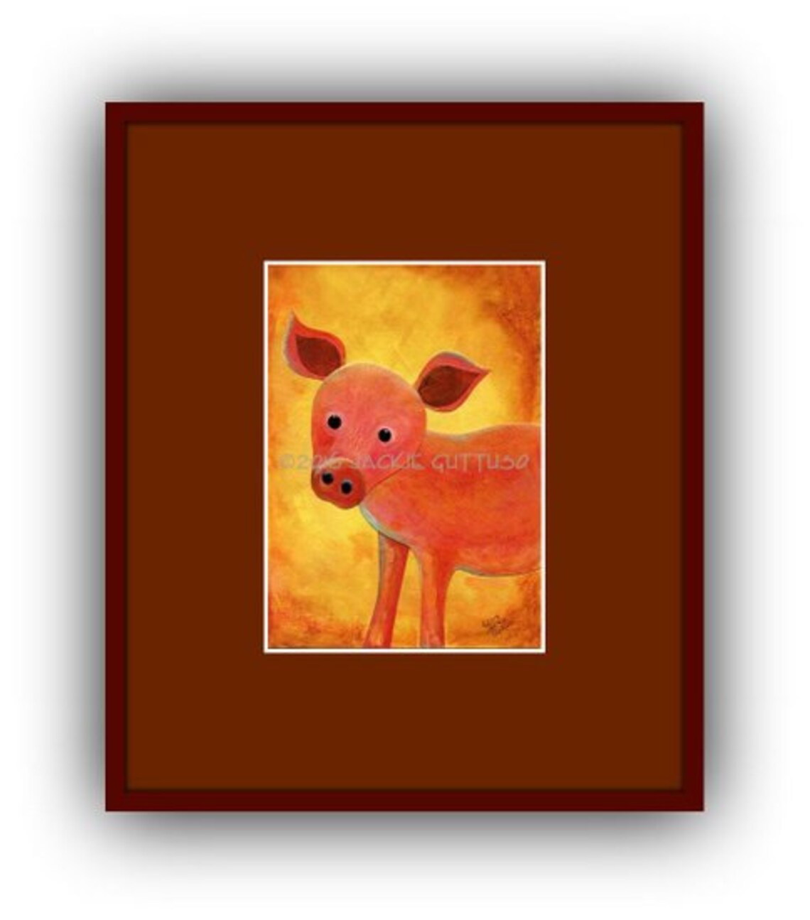 Pig Painting Print, 5 X 7 Acrylic, Giclee, Pig Collage Art, Farm Animal ...