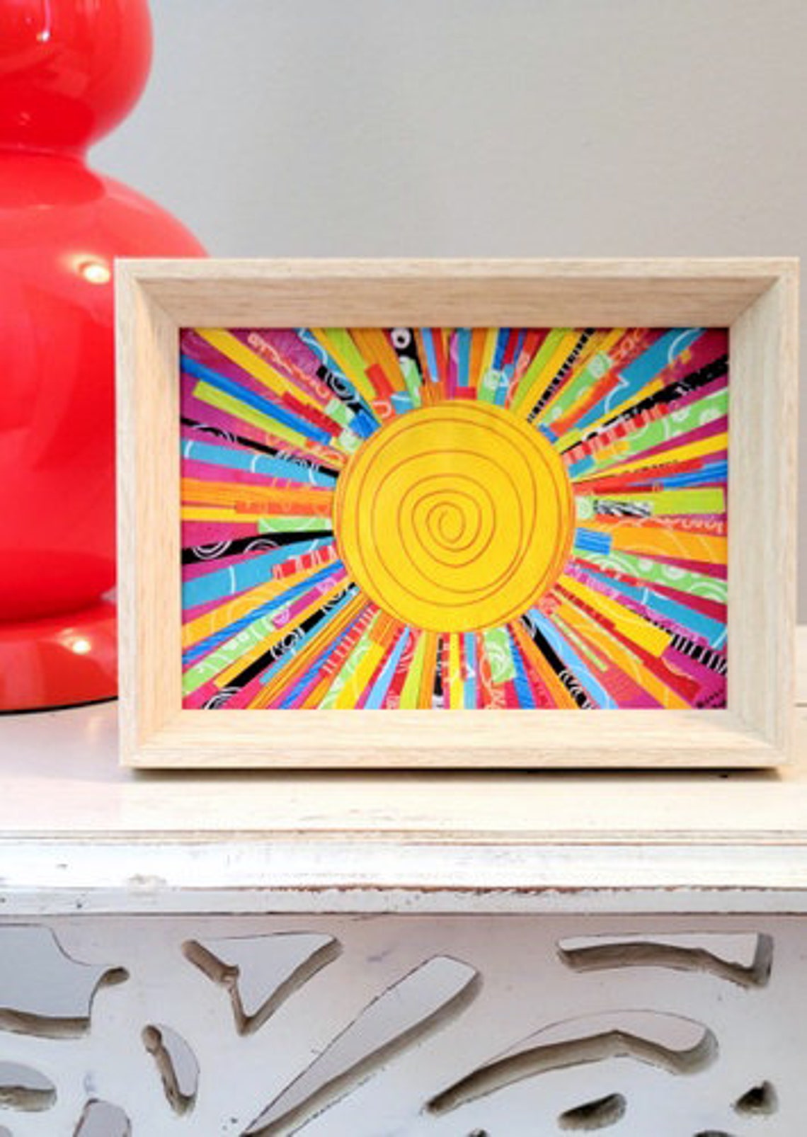 Colorful Sun Art Print, 5 X 7 Giclee, Whimsical Sun Decor, Acrylic Sun ...