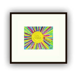 Colorful Sun Art, 8 X 10" Giclee Print, Sun Collage, Wall Art ...