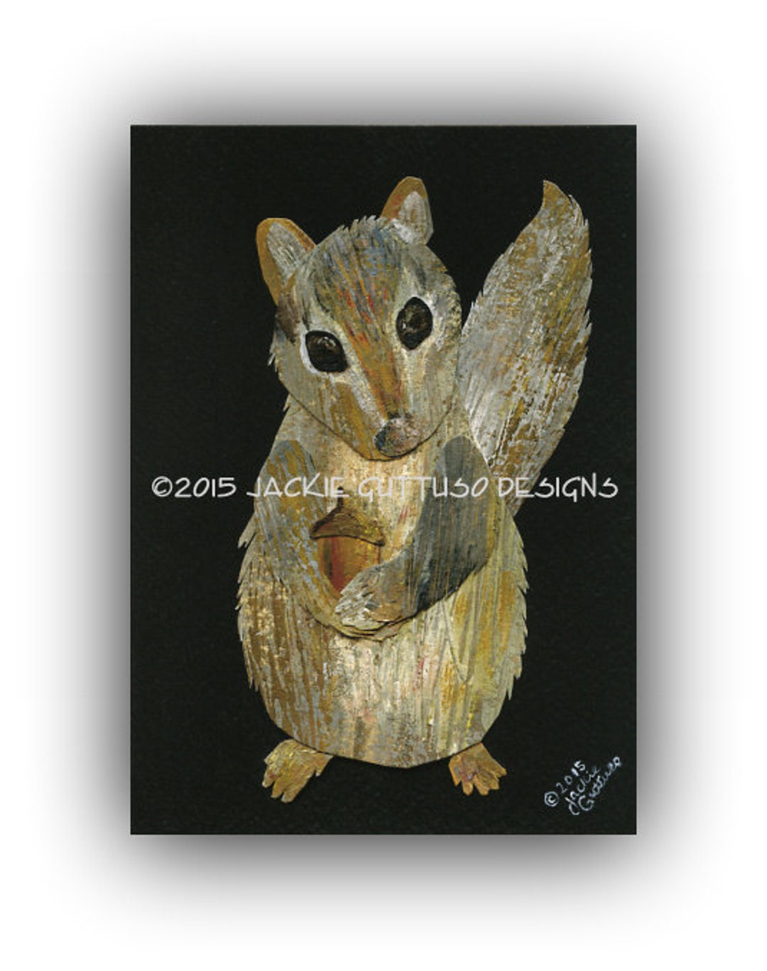 Chipmunk Art Print 5 X 7", Giclee, Fall Art, Woodland Nursery Wall Art ...