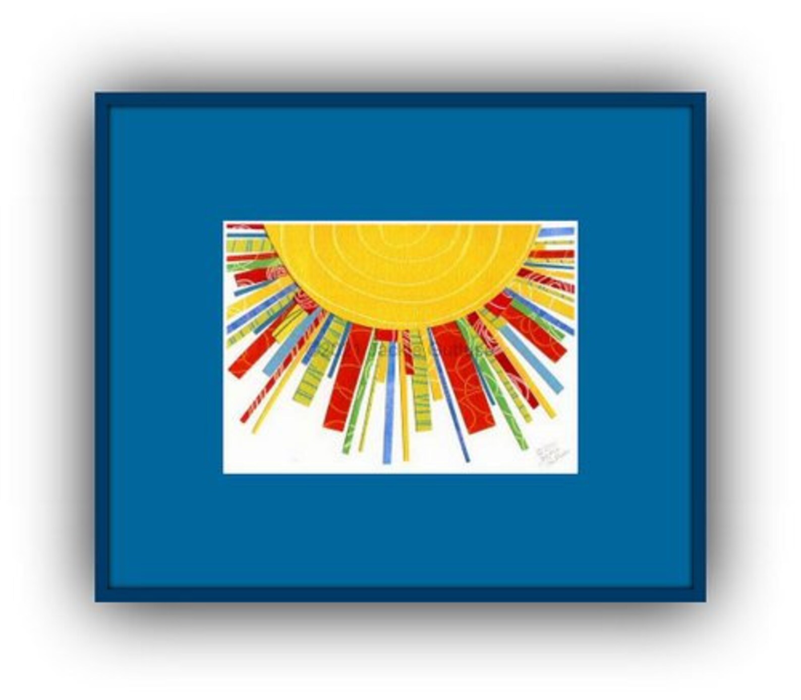Sun Collage Print 5 X 7, Giclee, Colorful Sun Art, Acrylic Sun Painting ...