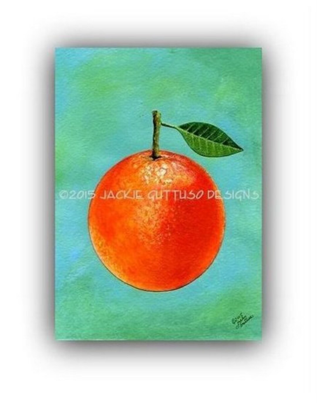 Orange Fruit Art Print, Giclee 5 X 7", Acrylic Orange Painting Print ...