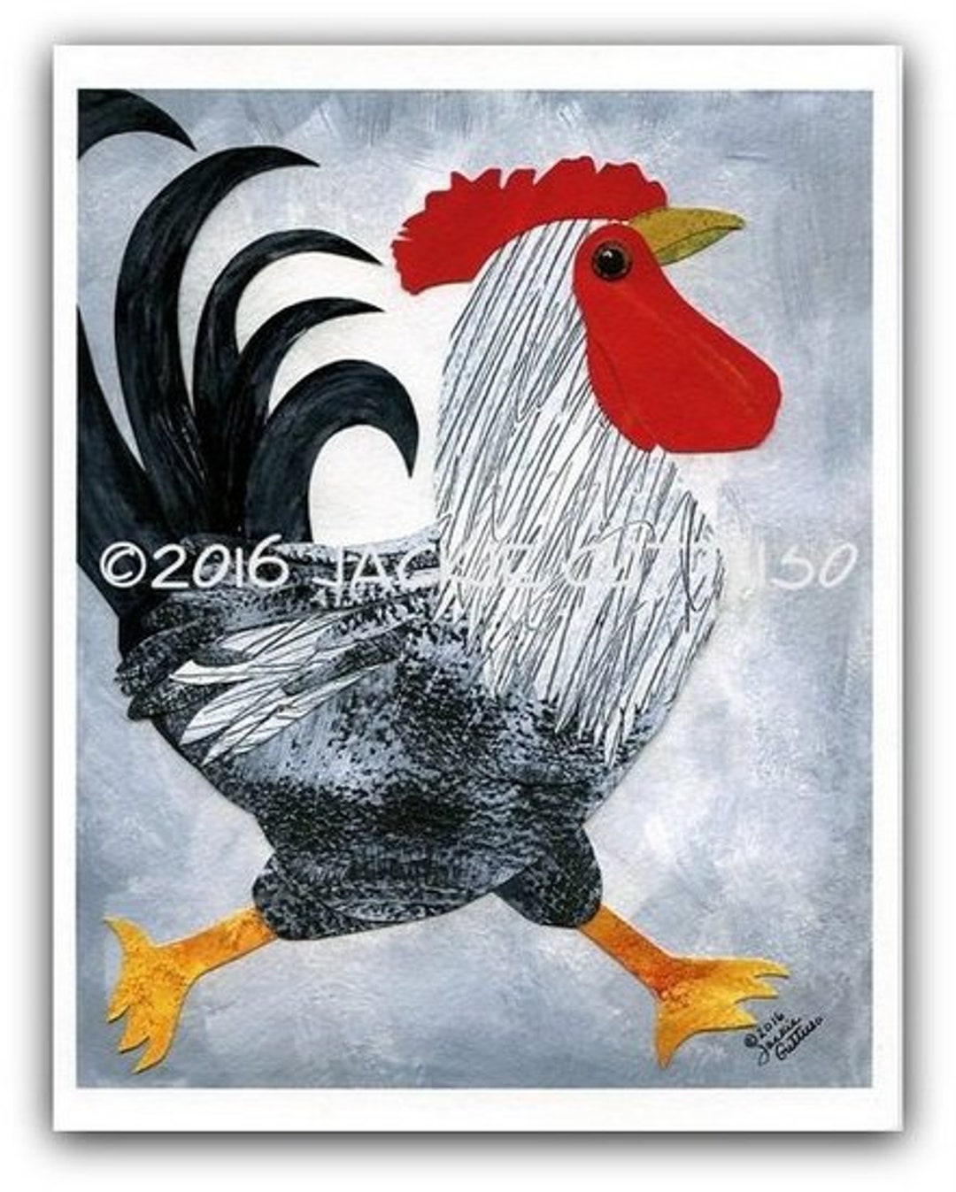 Rooster Collage Art Print 8 X 10 Giclee Farm Nursery - Etsy