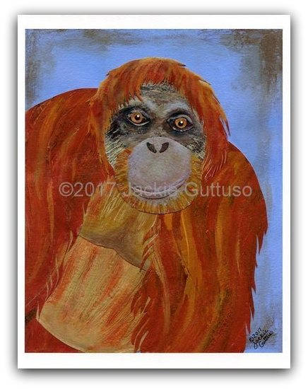 Giclée Acrylic Mandrill painting print Rainforest animal Giclee ...