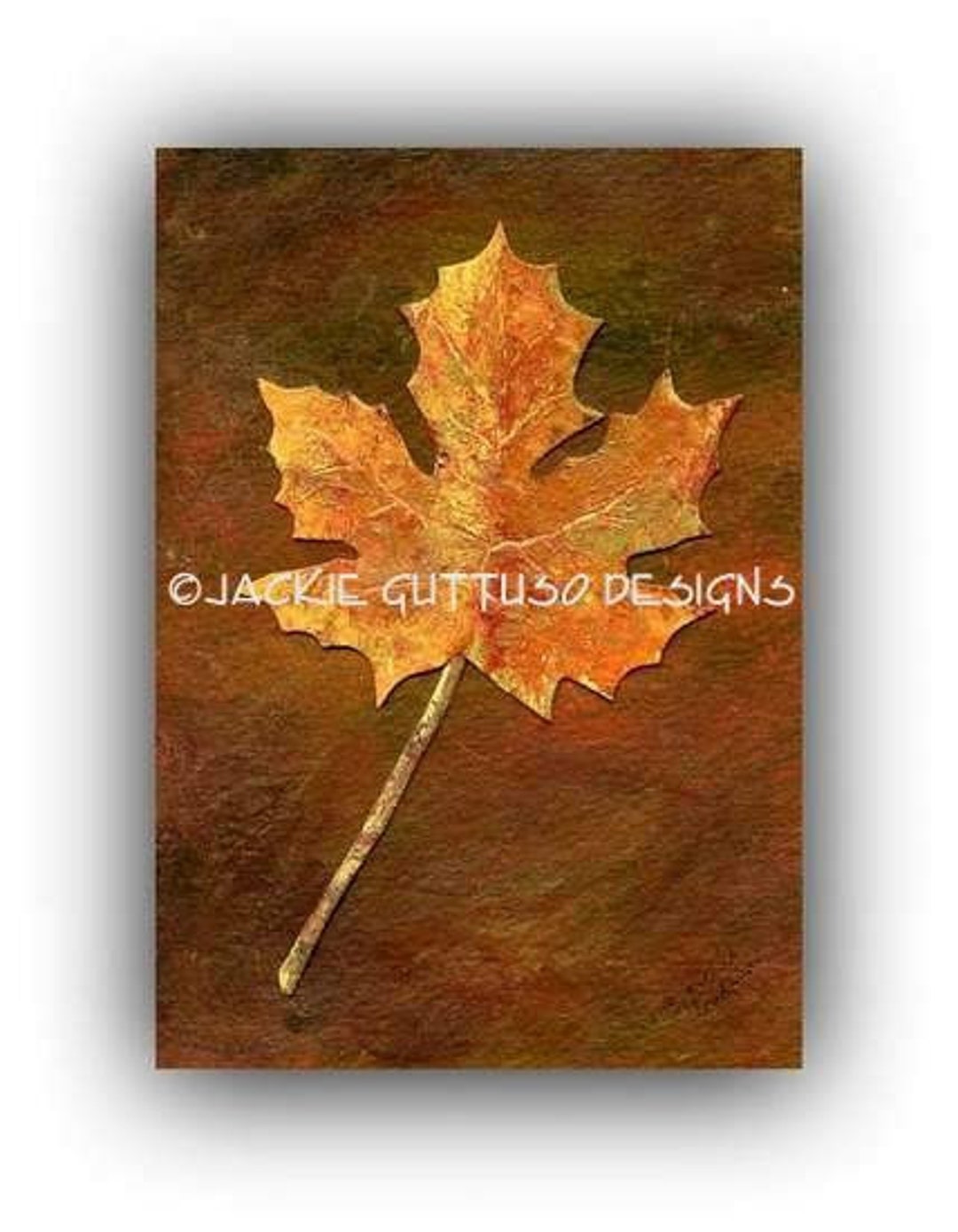 5 X 7" Maple Leaf Art, Giclee, Fall Decor, Kitchen Wall Art, Acrylic ...