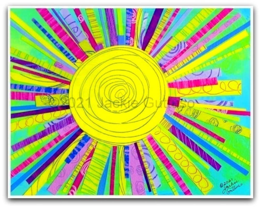 Colorful Sun Art Print, 11 X 14" Sun Giclee Print, Sun Painting ...